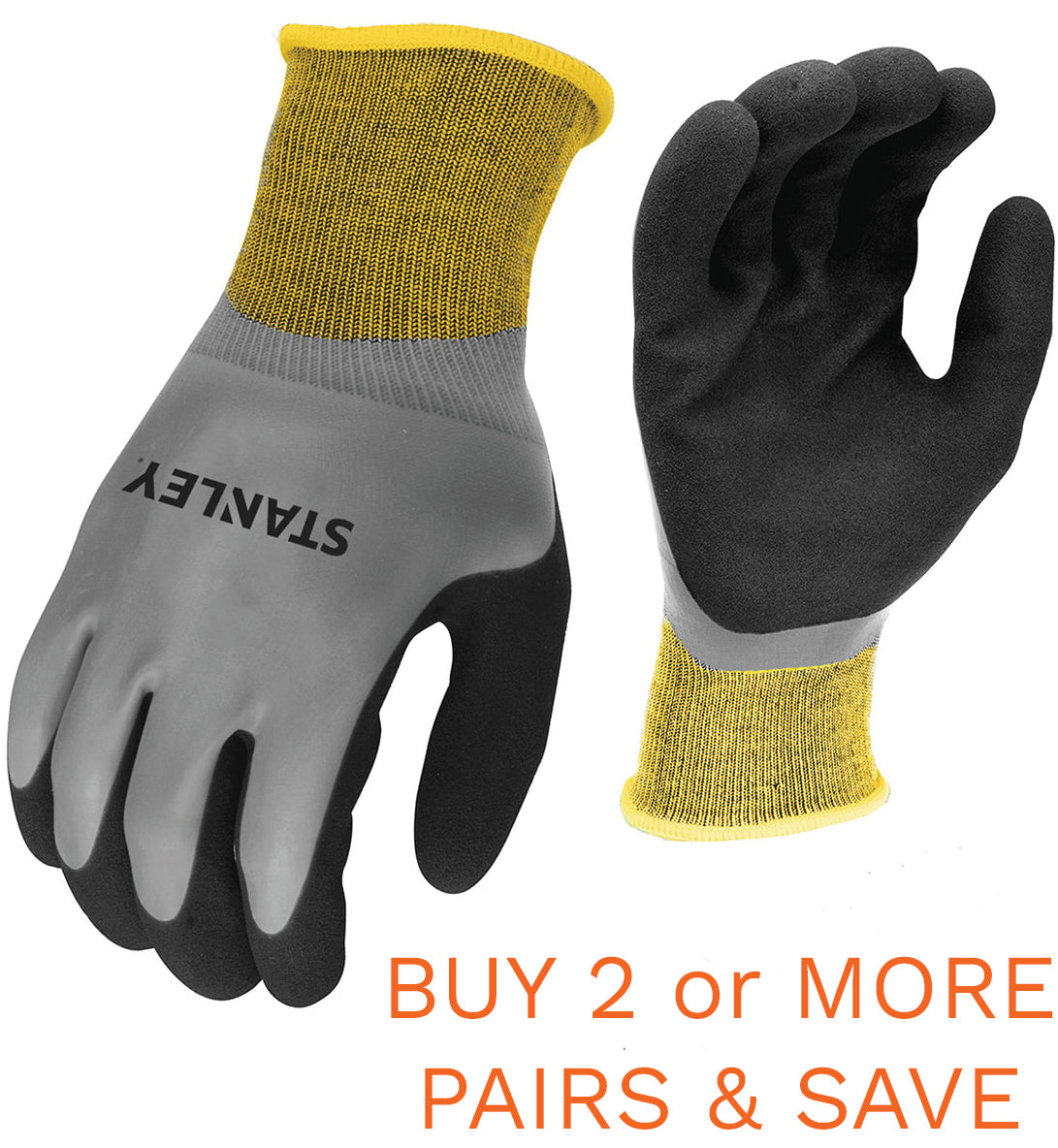 Stanley Workwear Waterproof Gripper Gloves | Tough Site Gloves ...